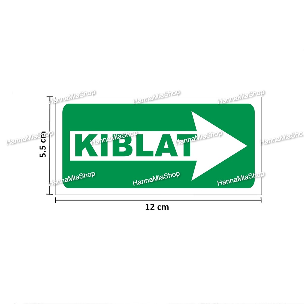 Kiblat Matt Laminate Sticker / Arah Kiblat Solat / Kiblat Arrow ...