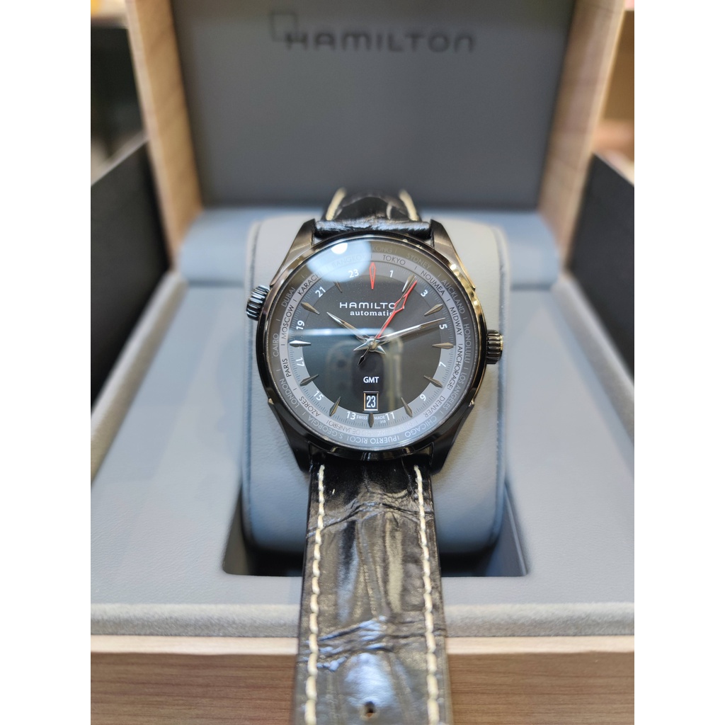 HAMILTON JAZZMASTER GMT FULL BLACK LIMITED EDITION 42MM H32685731 ...