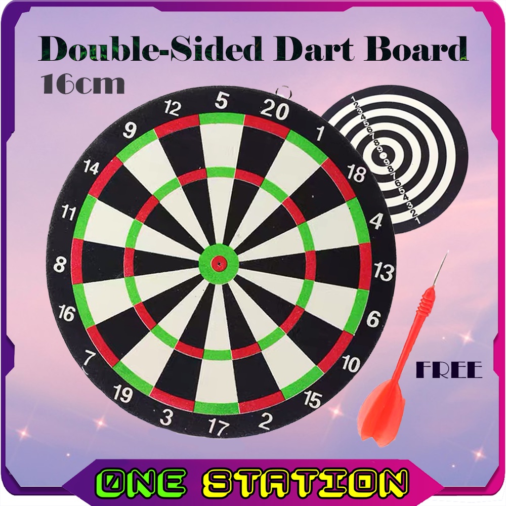 Dart Board Double Sided Dart Board Game Set Free 1pc Dart 16cm Dual Side Dart Game For Kids ...