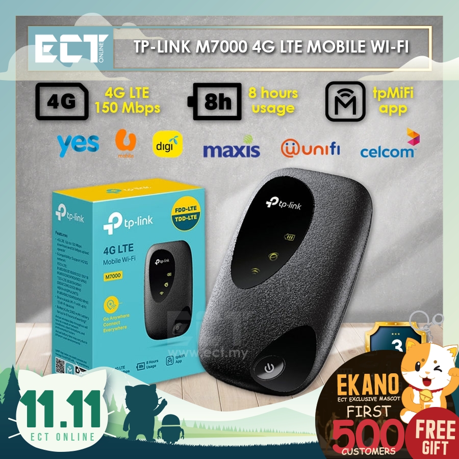 TP-Link M7000 150Mbps Wireless Portable 4G LTE Sim Card Mobile WiFi ...