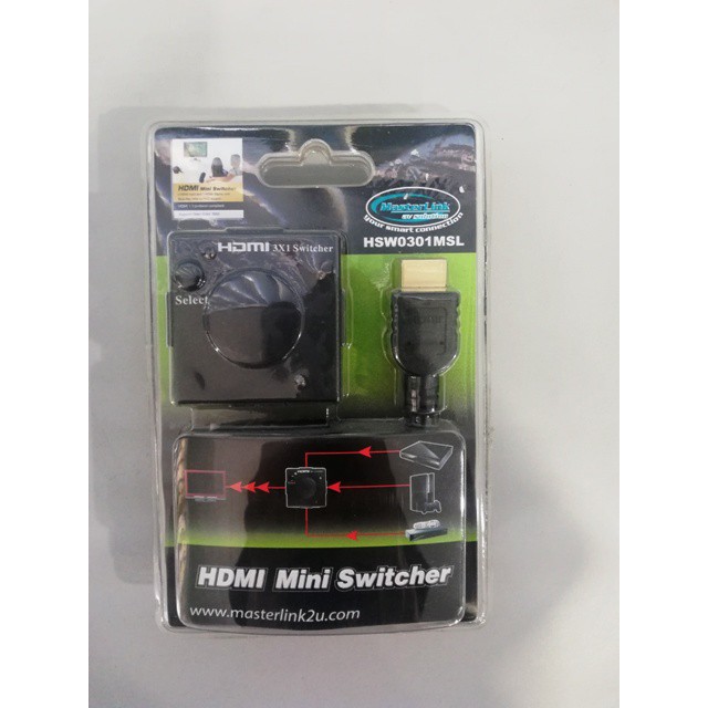 Masterlink 3 way HDMI Switcher | Shopee Malaysia