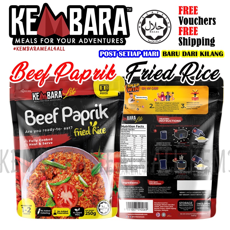 Kembara Meal Lite Beef Paprik Fried Rice (READY-TO-EAT) | Shopee Malaysia