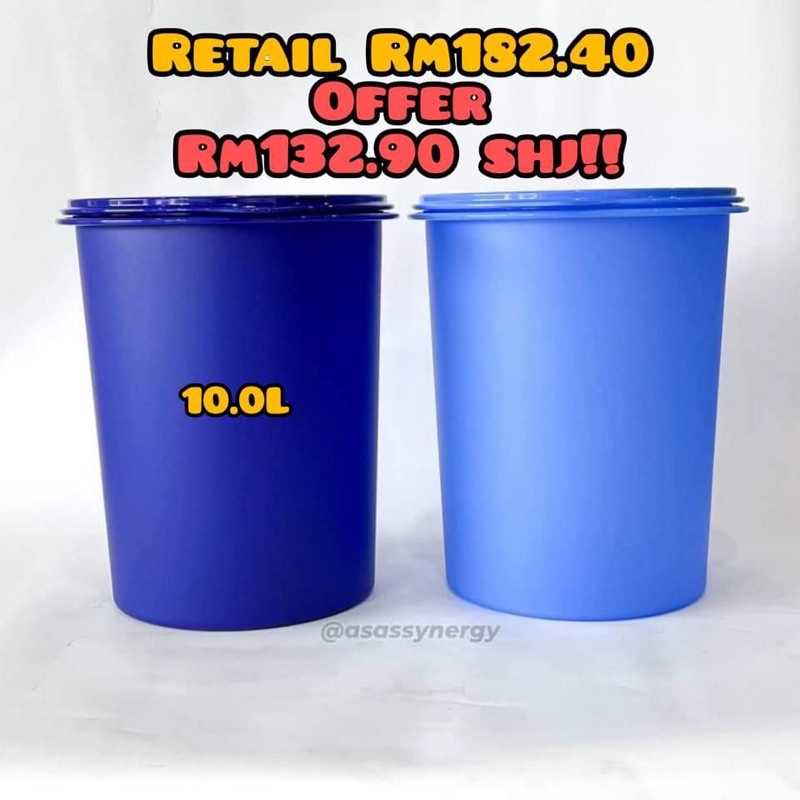 TUPPERWARE Royale Blue Tall Canister 10L , TUPPERWARE Tall Canister ...