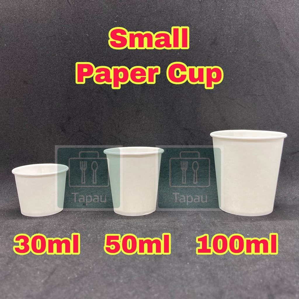 30ml / 50ml / 100ml Paper Sampling Cup [White] 100± pieces | Sample Cup ...