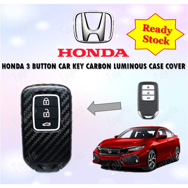 Honda 3 Button Car Key Carbon Luminous Case Cover | Shopee Malaysia