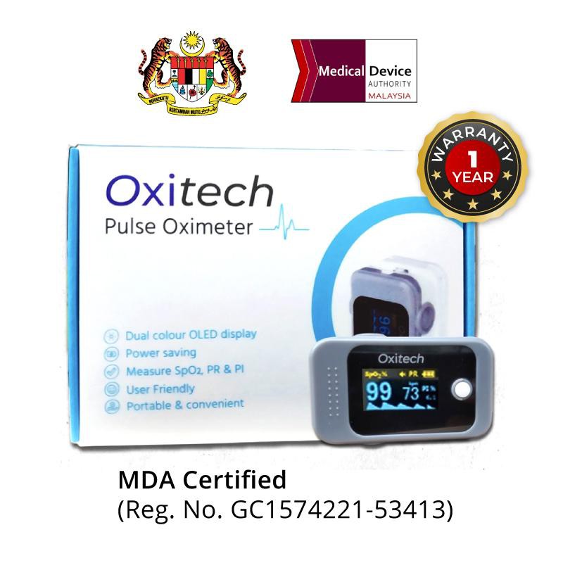 OXITECH OXIMETER Fingertip Pulse Oximeter SP02 Monitor (MDA Approved ...