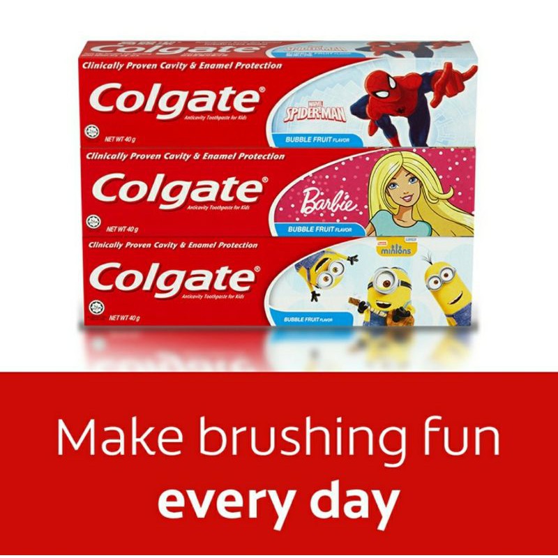 Colgate Kids Barbie / Minions / Tiger Toothpaste 40g | Shopee Malaysia