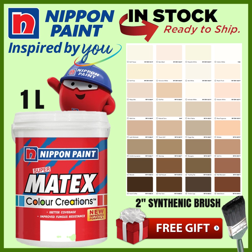 SINAR 1 LITER NIPPON MATEX MATT FINISH COLOUR CREATIONS /CAT DINDING ...