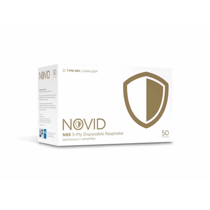Malaysia 1Pcs 5-Ply N95 Novid Mask Disposable Individually Pack Earloop ...