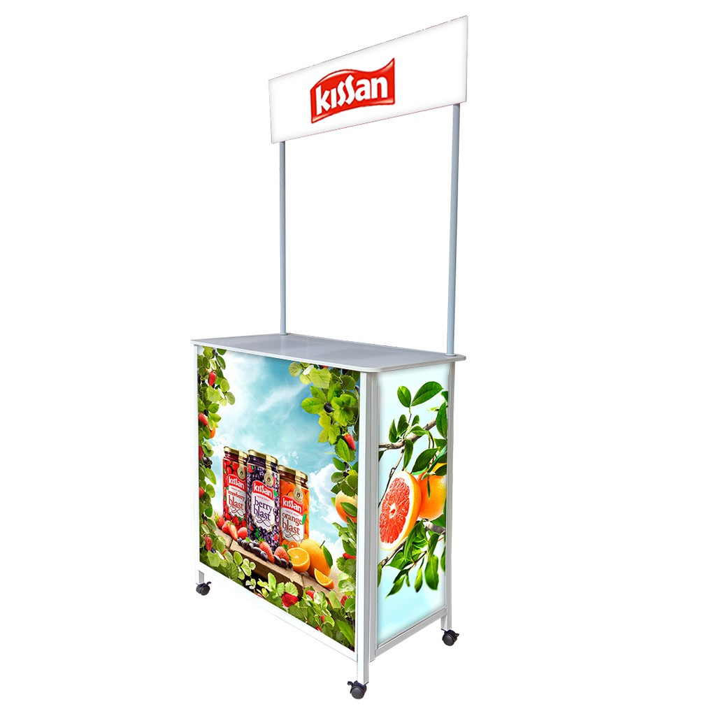 Exhibition Event Portable Promotional Sampling Booth Counter With ... Exhibition Event Portable Promotional Sampling Booth Counter With ...