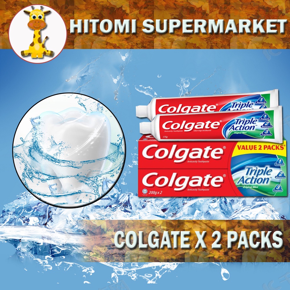 COLGATE TRIPLE ACTION TOOTHPASTE VALUE PACK 175G x 2'S | Shopee Malaysia
