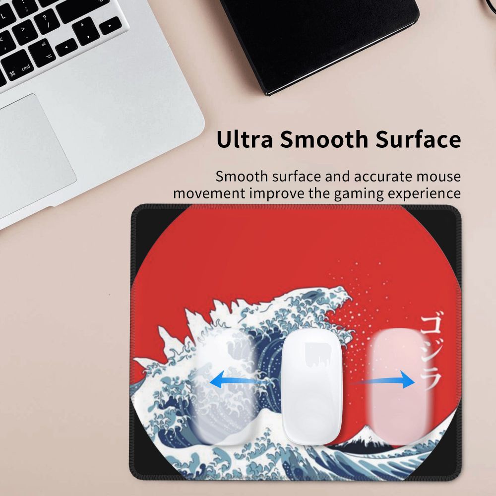Pretty Gaming Mouse Pad Japan Hokusai Great Wave Godzilla Mashup Mouse ...