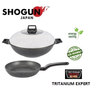 🔥OFFER🔥 La Gourmet Shogun 36cm Wok & 24cm Frypan Marble Cookware Combo ...