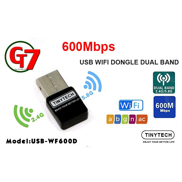 TINYTECH USB WIFI DONGLE DUAL BAND 600Mbps (USB-WF600D) | Shopee Malaysia TINYTECH USB WIFI DONGLE DUAL BAND 600Mbps (USB-WF600D) | Shopee Malaysia