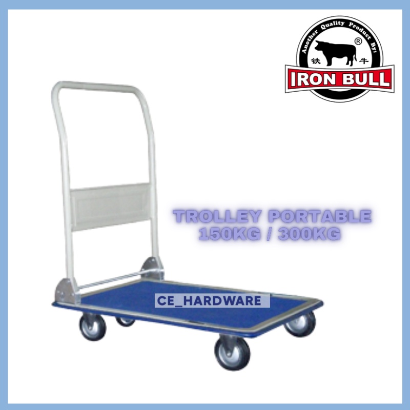 Iron Foldable Platform Hand Truck Trolley 150KG/300KG Kereta Tolak Besi ...