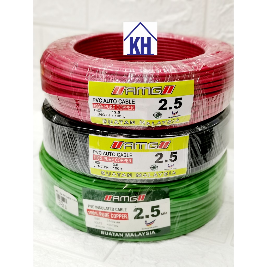 100% Pure Copper PVC Auto Cable Insulated Cable [2.5mm X +- 100 METER ...