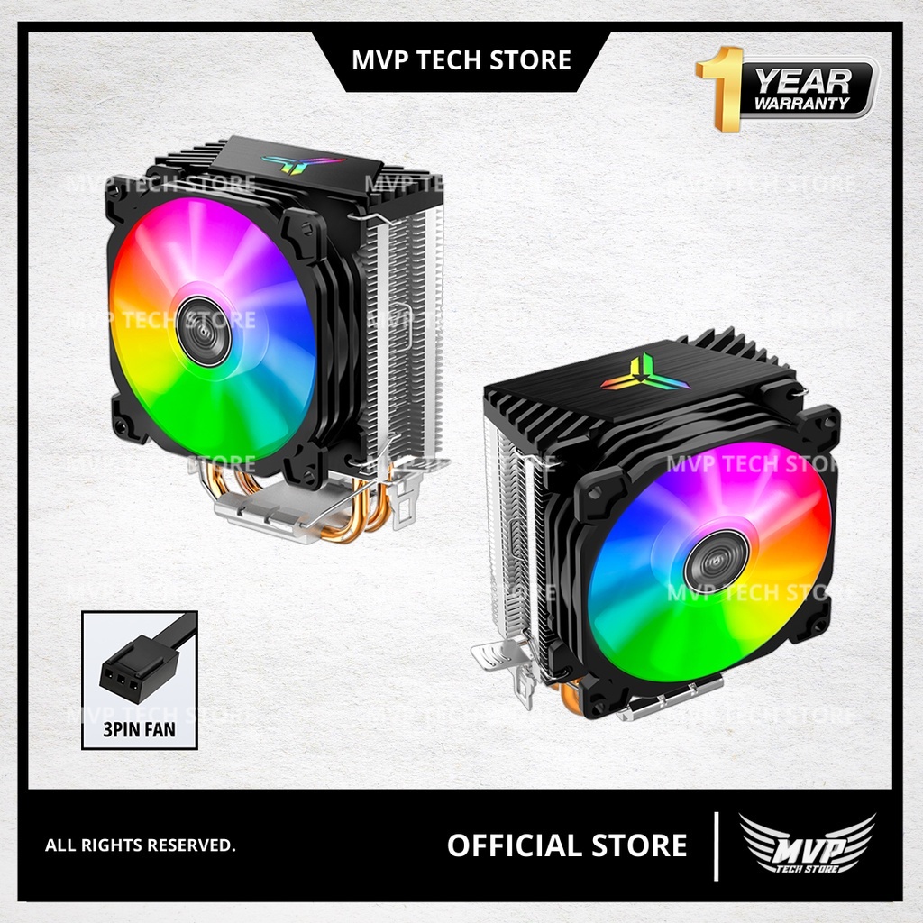 JONSBO CR1200 2 HEATPIPE 3PIN 9CM RGB TOWER CPU COOLER HEATSINK FOR ...