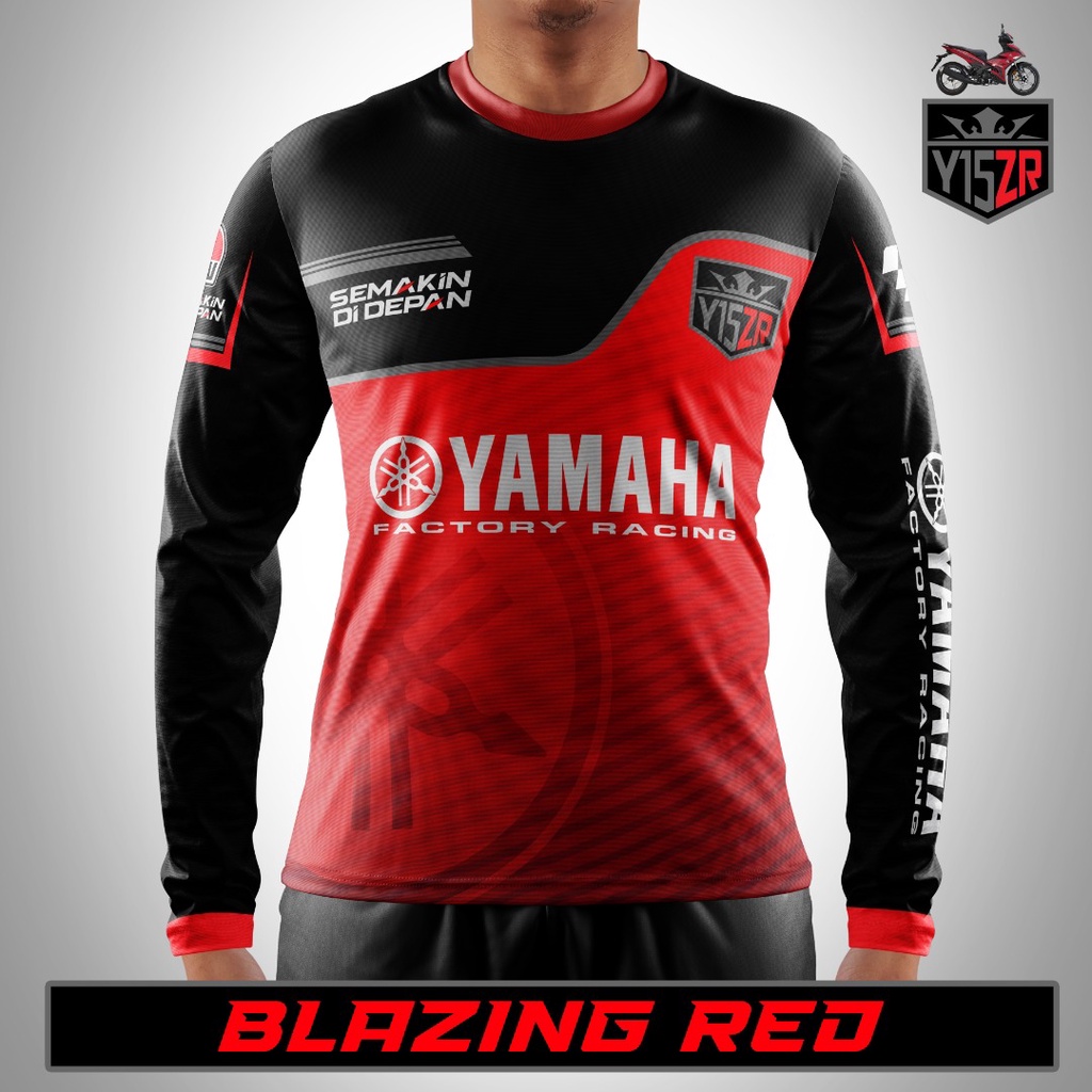 BAJU MOTO Y15ZR MERAH/baju ysuku/baju ride lengan panjang/baju konvoi ...