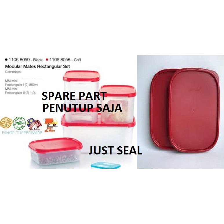 Tupperware modular mate mini rectangular (1pc)Seal/cover/lid | Shopee ...