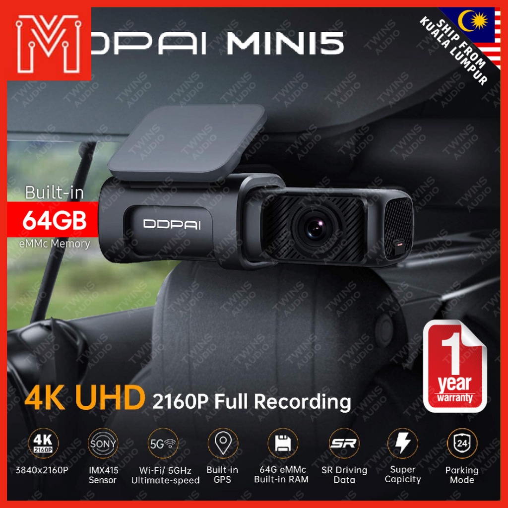 Ddpai Mini5 4k Dash Cam 2160p 4k Uhd Dash Cam Recorder Built In 5g Wifi Gps Night Vision 64g