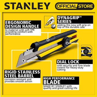STANLEY STHT10418-8 SNAP-OFF CUTTER / KNIFE DYNAGRIP BLADE SERIES (18MM ...