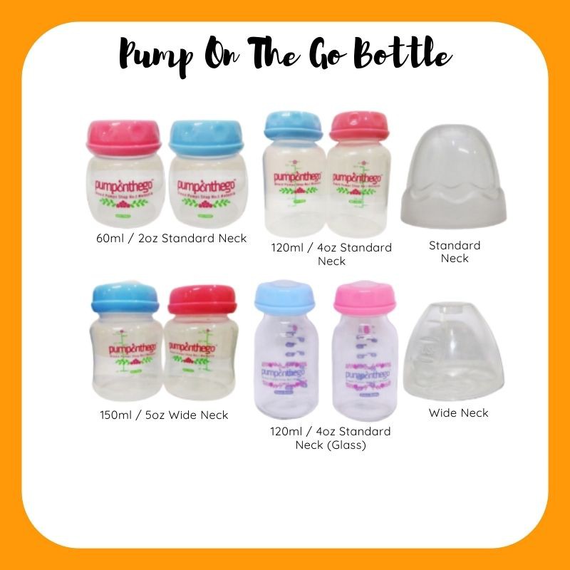 PUMP ON THE GO Milk Storage Bottle , Glass Bottle | Botol Simpan Susu ...