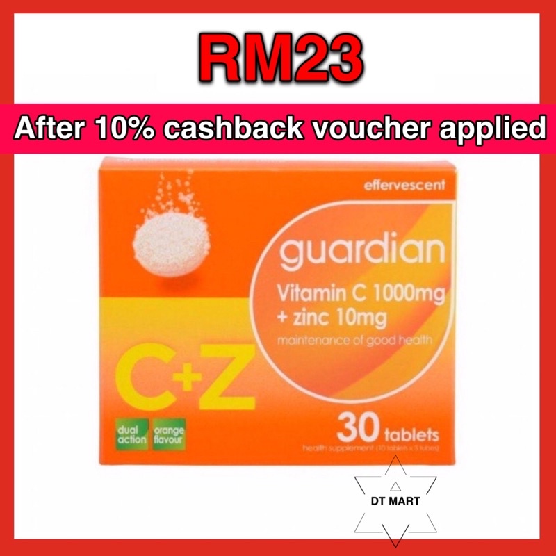 Guardian Effervescent Vitamin C + Zinc 3x10s | Shopee Malaysia