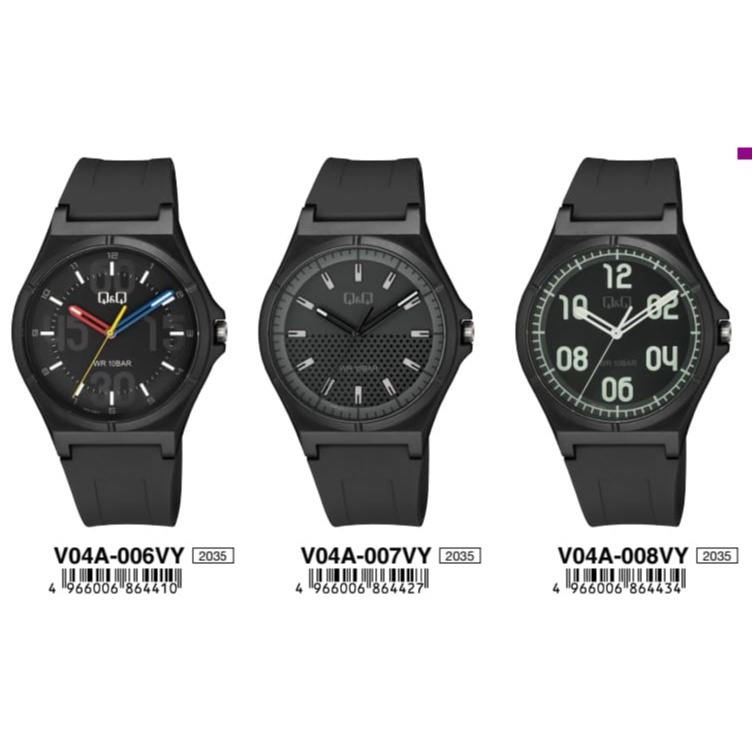Q&Q Japan by Citizen Men's Rubber Analogue Watch VQ66 / V04A | Shopee Malaysia