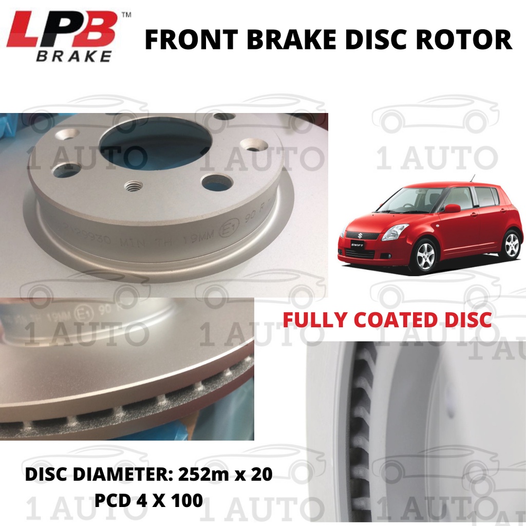 LPB FULLY COATED FRONT BRAKE DISC ROTOR SUZUKI SWIFT 1.5 ZC21 (2005 ...