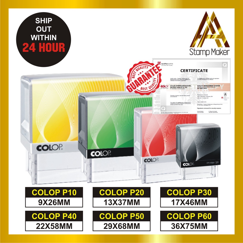 Cop Nama Stamp COLOP Printer Line Self-inking Custom Made Stamp | Shopee Malaysia