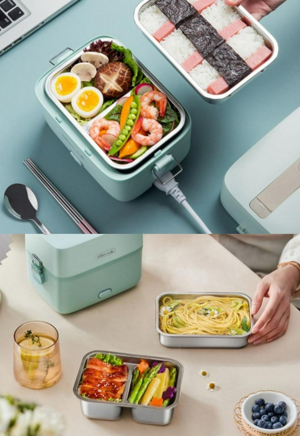 Bear Electric Lunch Box Portable Lunch Box Heated Stainless Steel Lunch ...