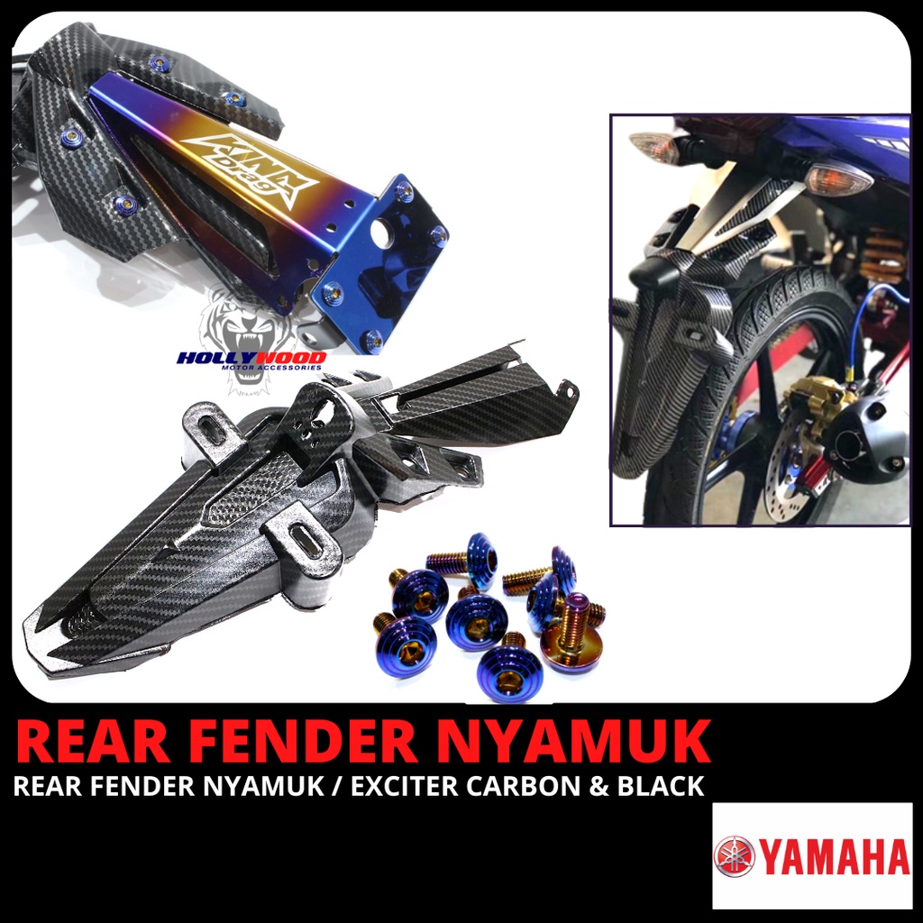 YAMAHA Y15 / Y15ZR REAR FENDER MUDGUARD NYAMUK EXCITER CARBON + SCREW ...