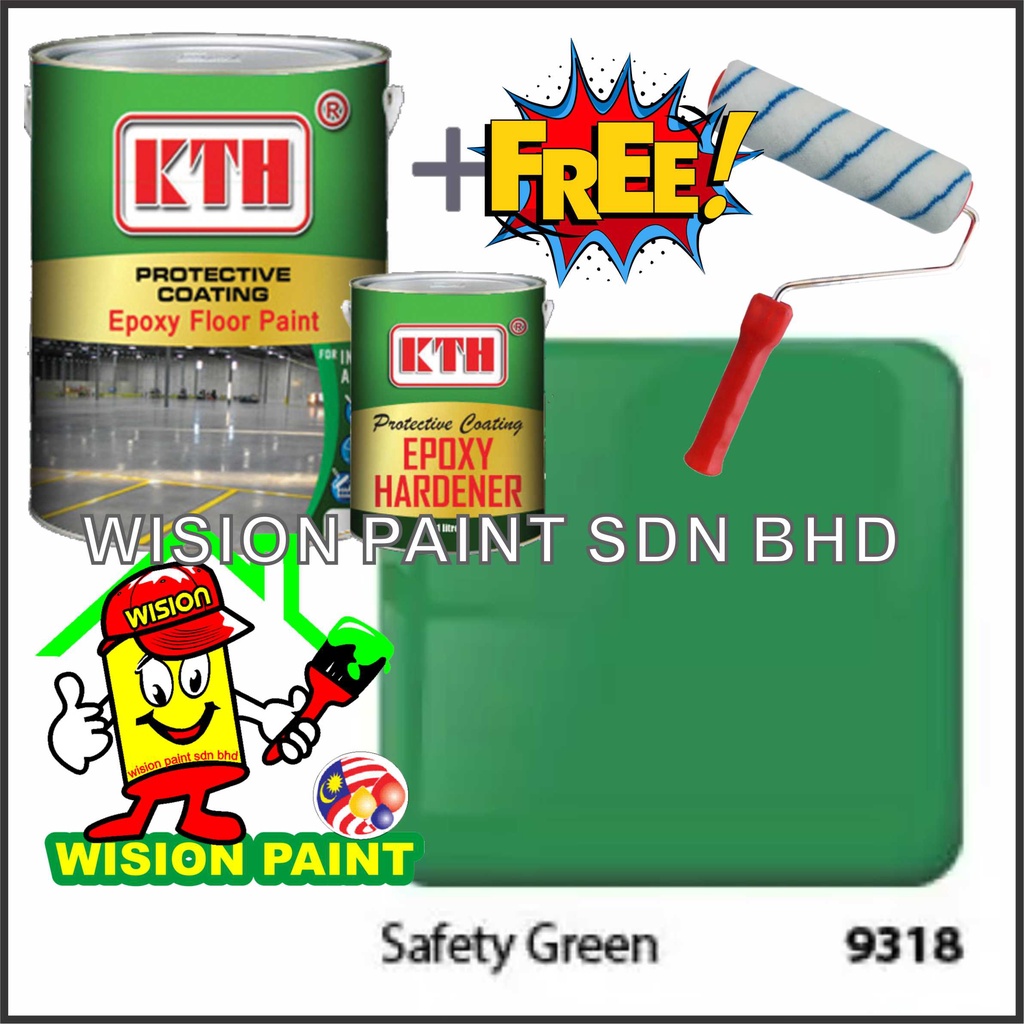 9318 SAFETY GREEN ( 5 LITER ) 5L kth epoxy floor paint / expoxy floor ...