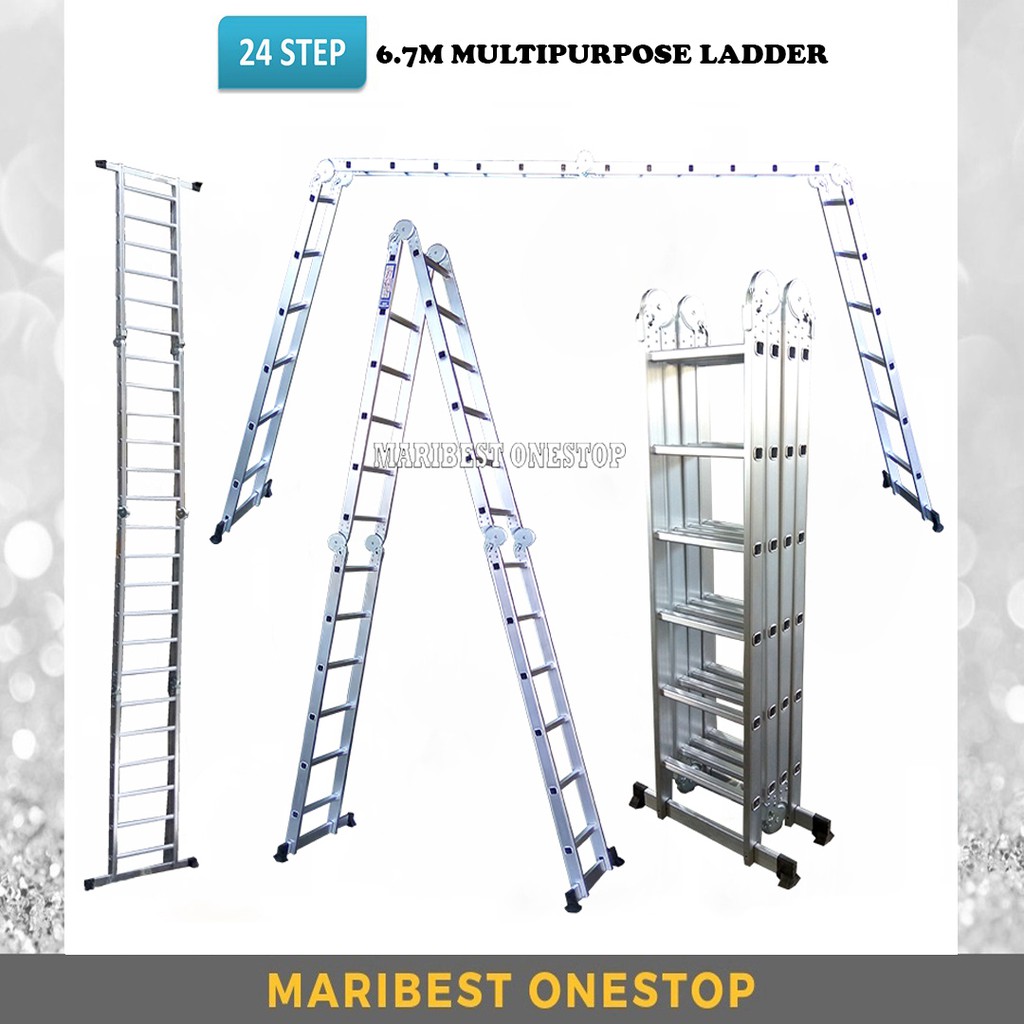 24 STEP MULTIPURPOSE ALUMINIUM LADDER 6.7M | Shopee Malaysia