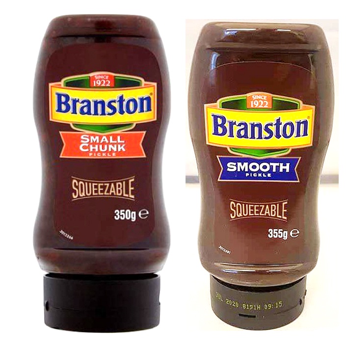 Branston Squeezy Small Chunk Pickle (350g) Smooth Pickle (355g ...