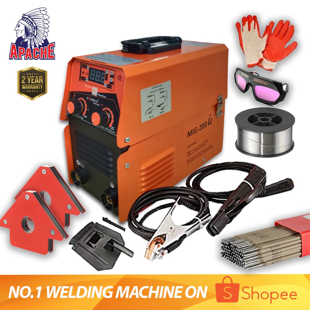 APACHE ExoWELD USA Technology MIG-200IE Gasless Portable Inverter ...