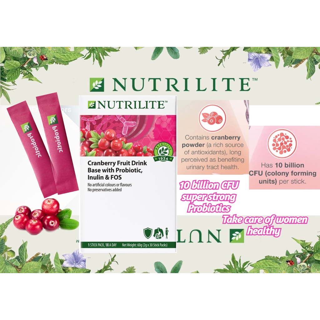 Nutrilite Cranberry Fruit Drink Base With Probiotic, Inulin & FOS 30 ...