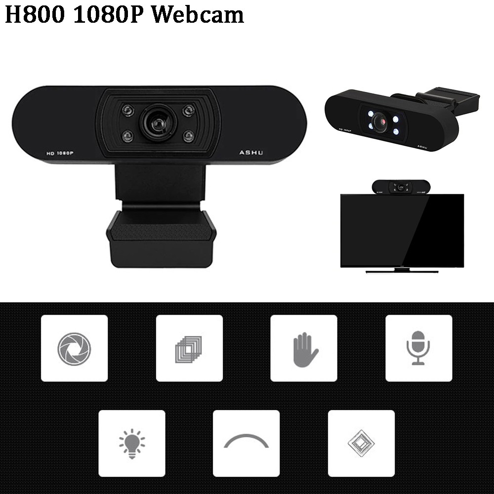 Full 1080P HD Webcam Web Cam USB with Microphone for Desktop PC Laptop ...