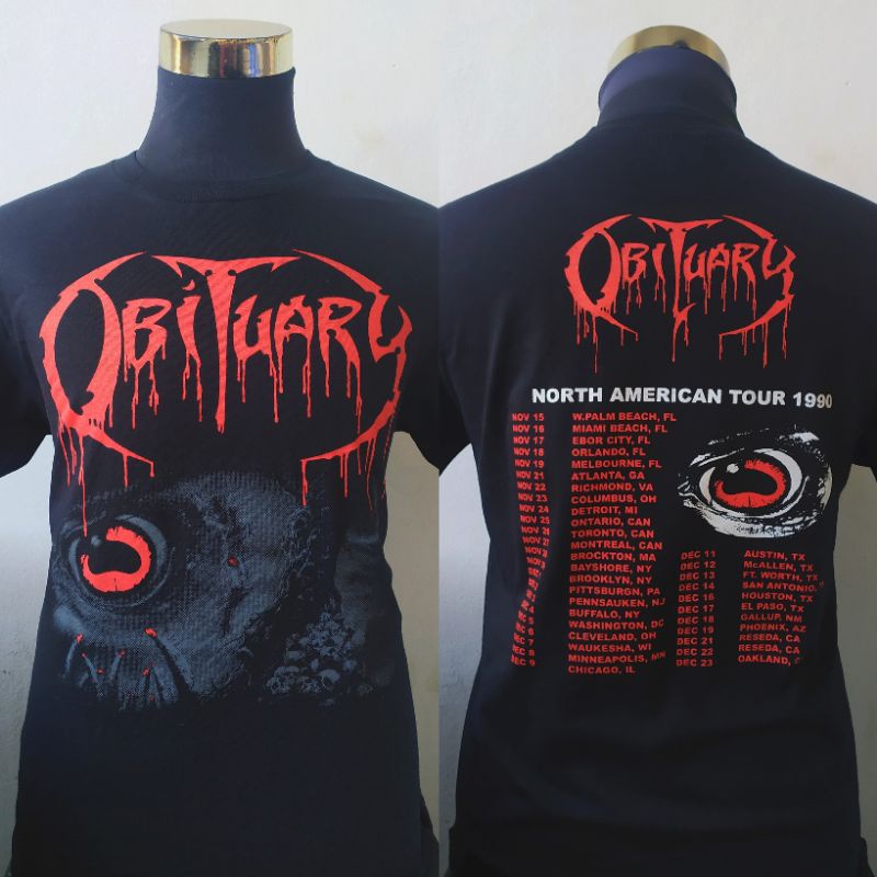 OBITUARY CAUSE OF DEATH NORTH AMERICAN TOUR 1990 DEATH METAL BAND T ...