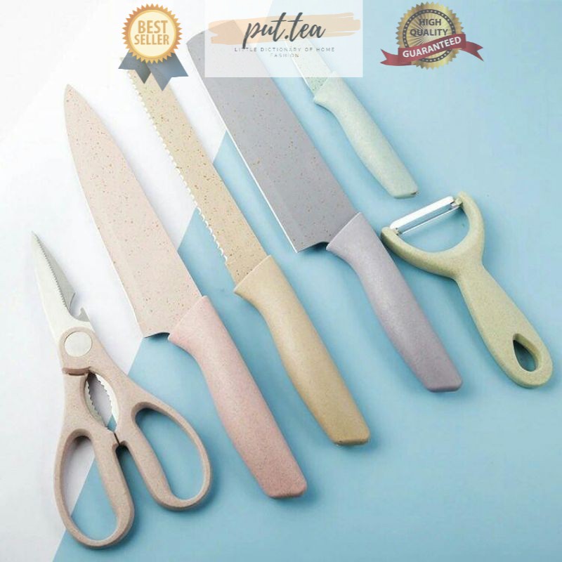 Ready Stock6 Pcs Premium High Quality Stainless Steel Kitchen Knife Set ...