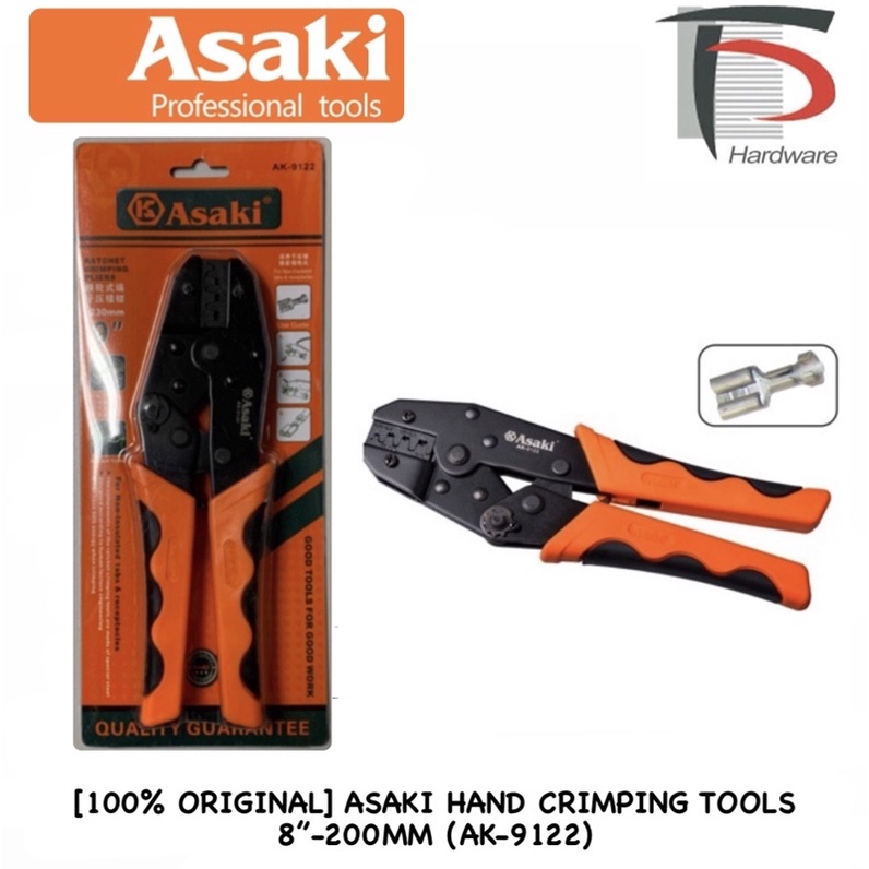 [100% ORIGINAL] ASAKI HAND CRIMPING TOOLS 8”-200MM (AK-9122) | Shopee ...