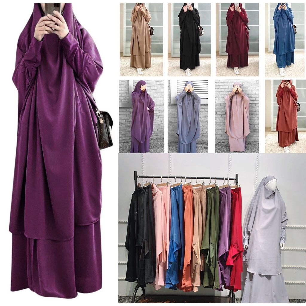 Ramadan Eid ABAYA Prayer Sets baju Telekung muslim prayer dresses for ...