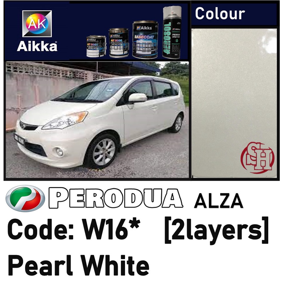 PERODUA ALZA Pearl White W16* Pearl [2 layer] /Aikka Oem Factory Colour ...