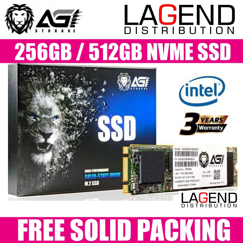 AGI Intel NAND FLASH 512GB/ 256GB SSD - M.2 PCIe NVMe SSD /PCI Express ...