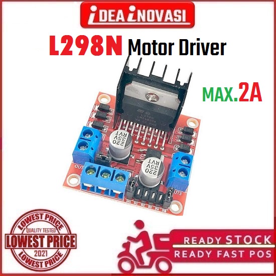 Dual-Channel Motor Driver Module L298N H-Bridge (up-to 2 Amp) for ...