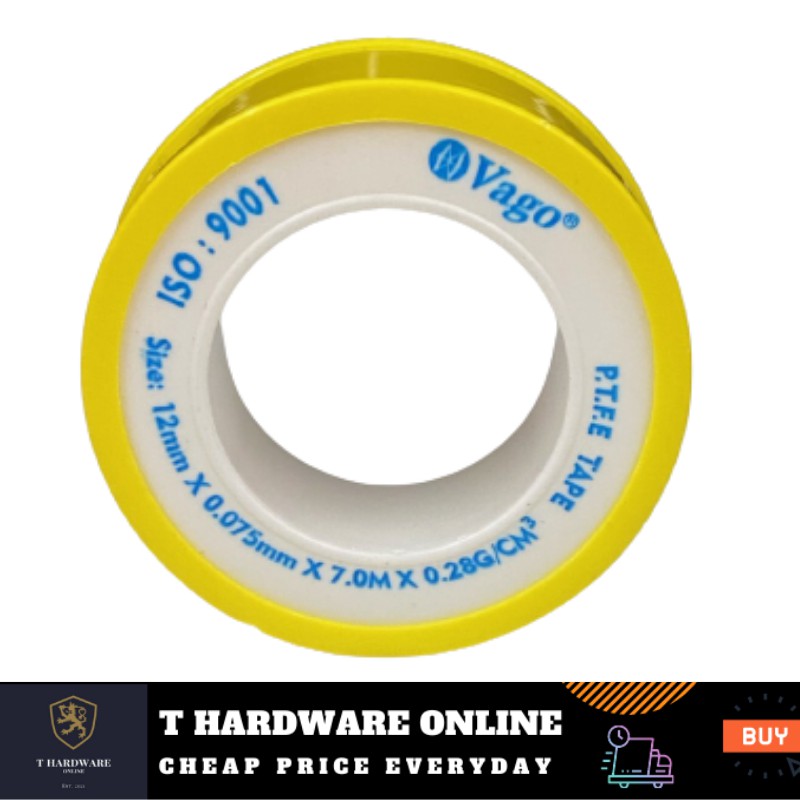 VAGO White Tape / Thread Seal Tape PTFE Plumbing Plumber Pipe 13mm X 0 ...