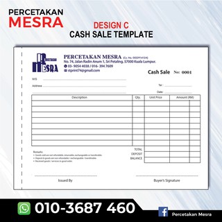 BILL BOOK/BUKU INVOICE/INVOICE BOOK/CASH SALES/OFFICIAL RECEIPT ...