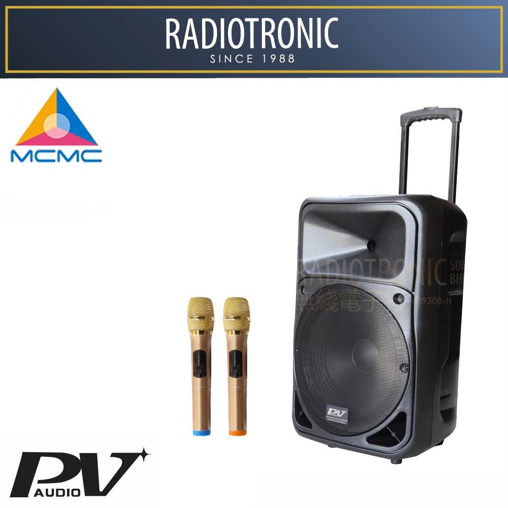 (MCMC SAFETY APPROVED) PV Audio 15 Inch 200W Portable PA Speaker System PV8155 - With USB, AUX ...