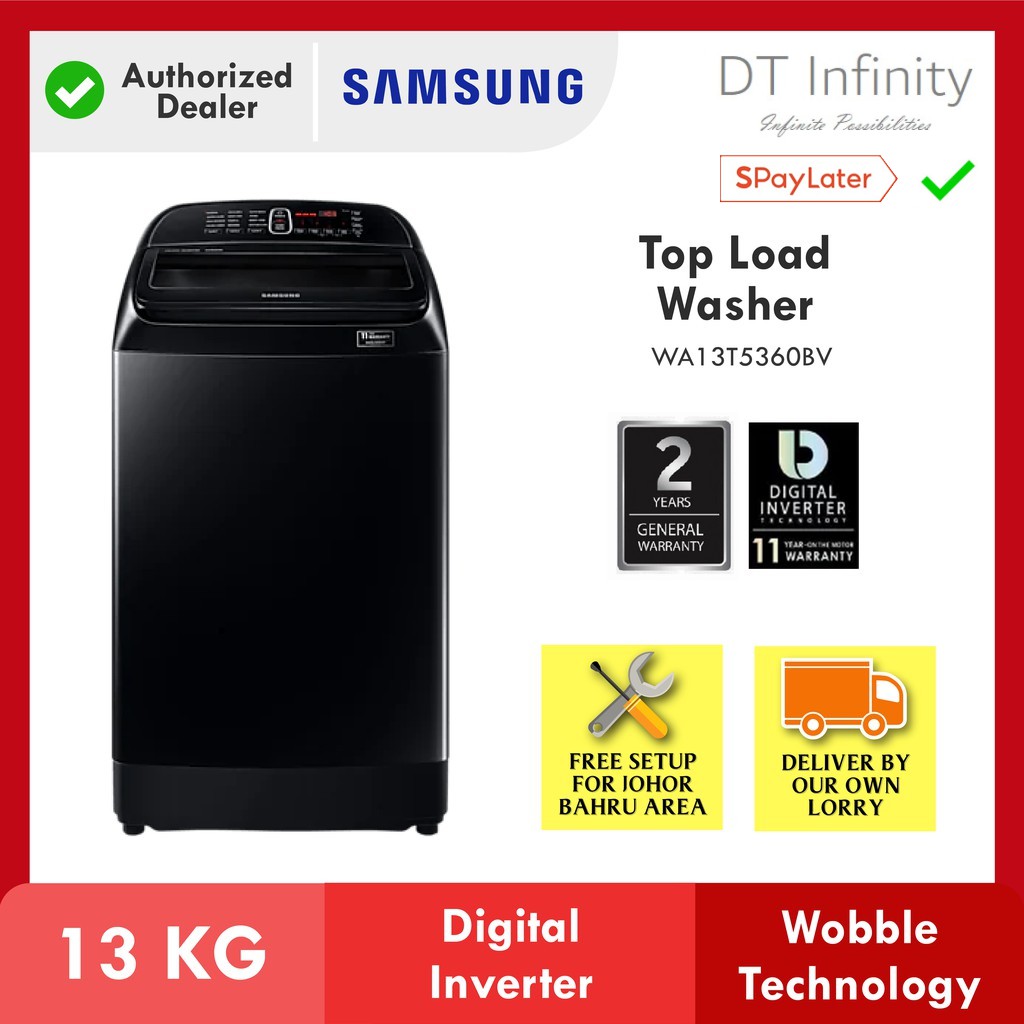 Samsung 13kg inverter toploader washing machine auto top load washer ...