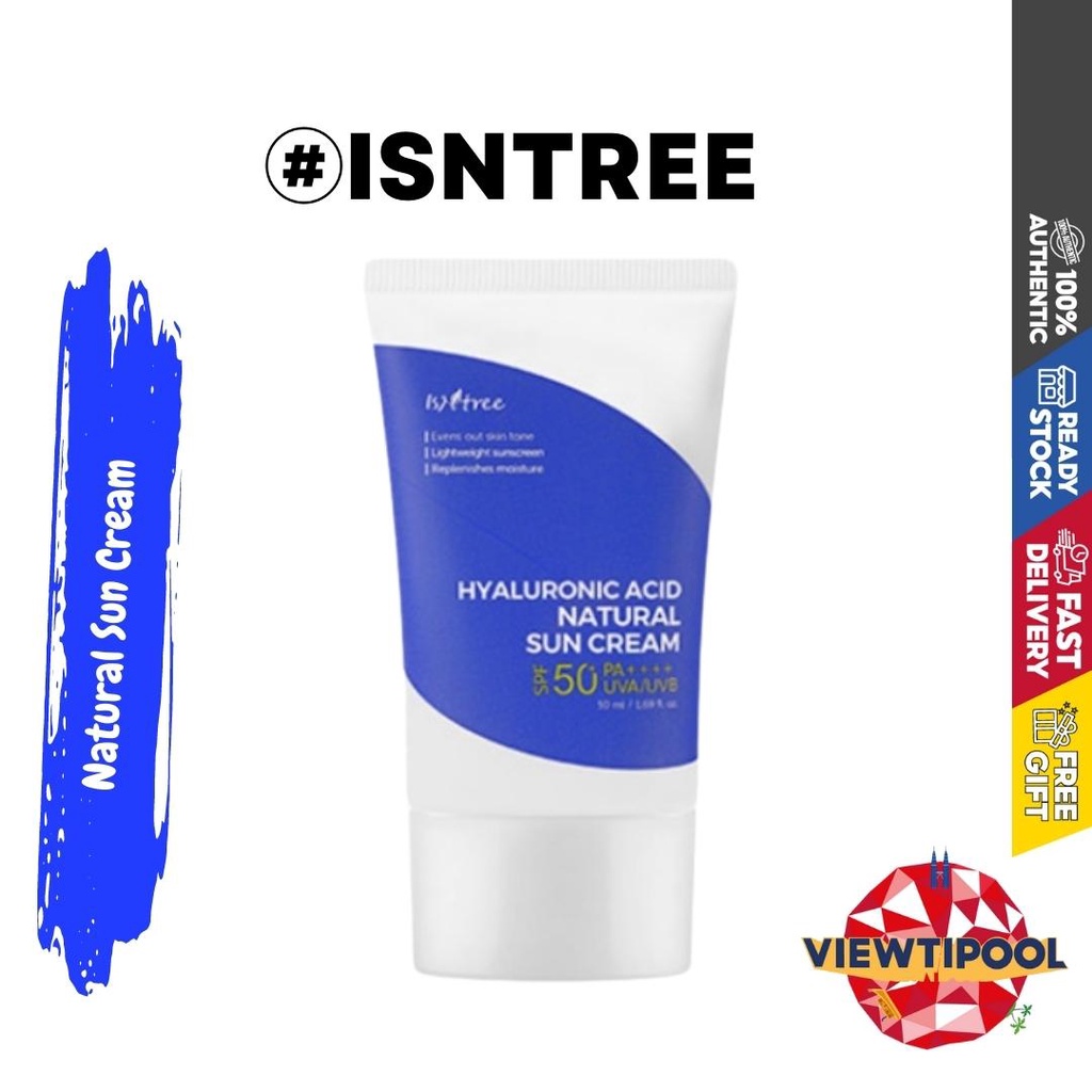 Isntree Hyaluronic Acid Natural Sun Cream SPF 50+PA++++ 50ml | Shopee ...